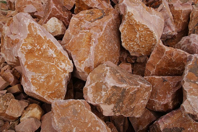 Canadian Red Rock Boulders +18" - Natural Crushed Rock, Interior ...