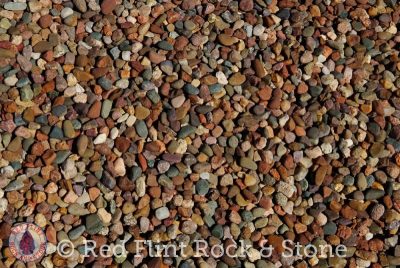 3/8" X 3/16" Red Flint River Rock - Natural Crushed Rock, Interior ...