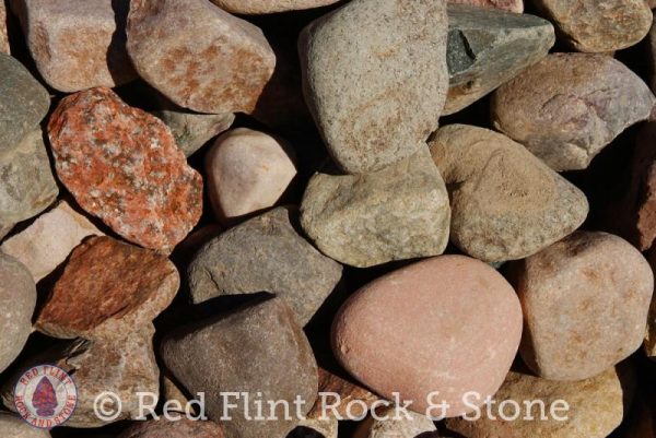 2 1/2" x 1 1/2" Red Flint River Rock - Natural Crushed Rock, Interior ...