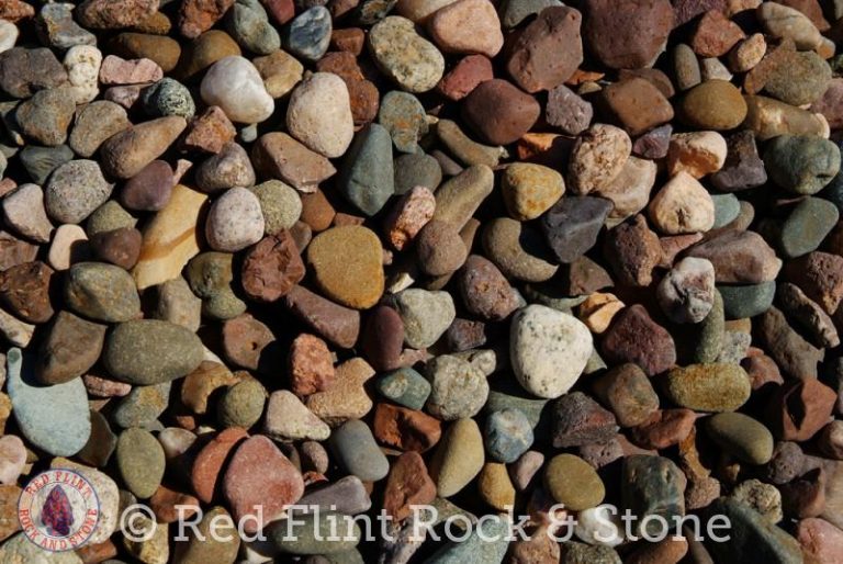 1" x 1/2" Red Flint River Rock - Natural Crushed Rock, Interior ...