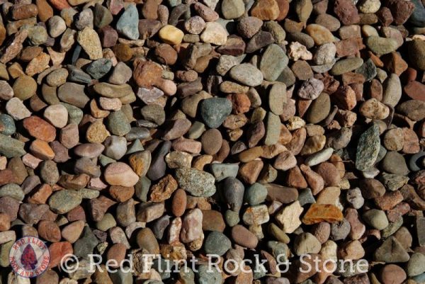 5/8" x 3/8" Red Flint River Rock - Natural Crushed Rock, Interior ...